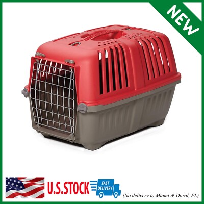 Hard-Sided Dog Carrier, Cat Carrier, Small Animal Carrier in Red ...