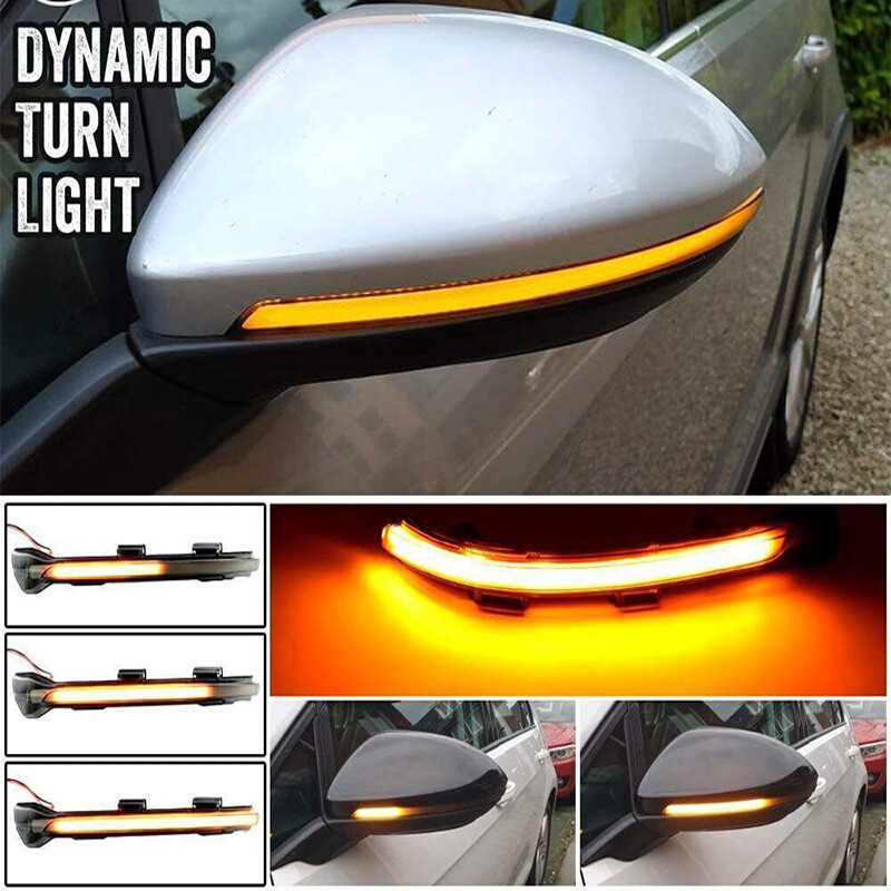 Dynamic Side Mirror Turn Signal LED Indicator For VW Golf MK7 MK7.5 GTI ...