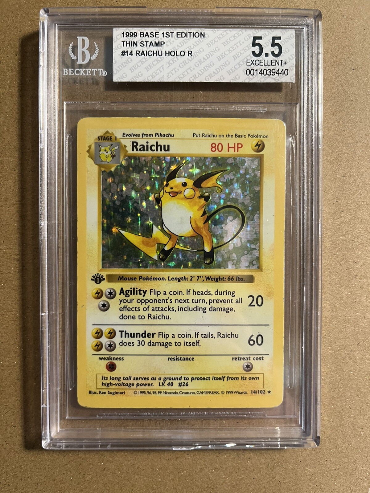 Pokémon TCG Raichu Base Set 14/102 Holo 1st Edition Holo Rare for sale ...