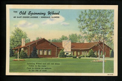 Restaurant postcard Illinois IL Chicago, Old Spinning Wheel linen Curt ...