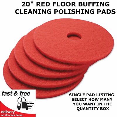 20" RED FLOOR PADS,BUFFING,CLEANING,POLISHING PADS,WET / DRY ...