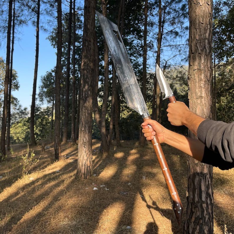 Custom Handmade Carbon Steel Blade Long Machete Sword | Hunting Sword ...