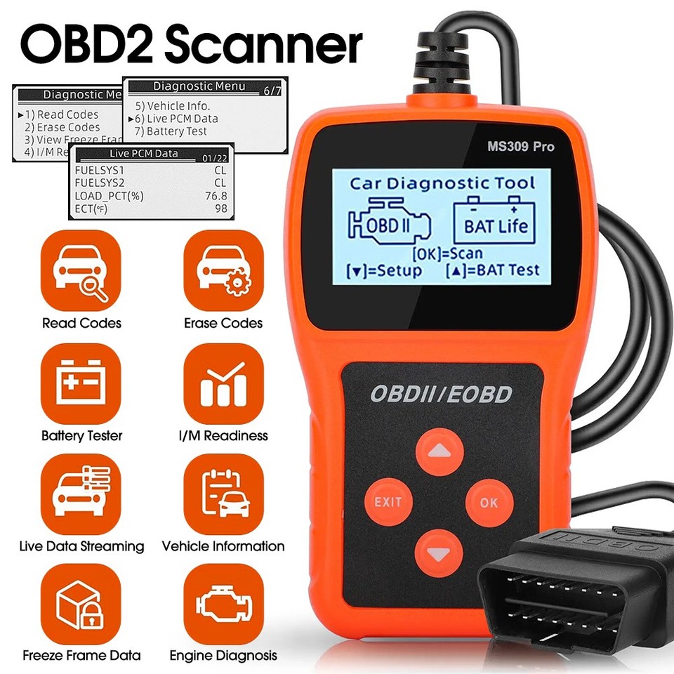 ODB2 Scanner OBD2 Fault Code Reader Universal Car Diagnostic Tool Check ...