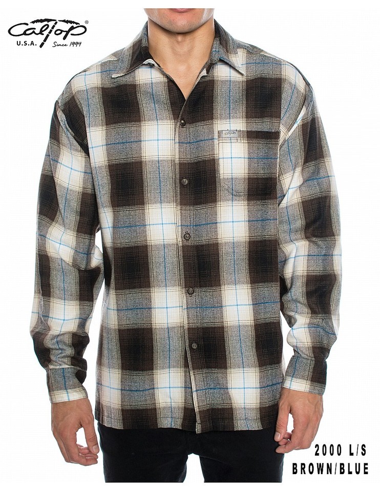 CALTOP OLD SCHOOL FLANNEL VETERANO LONGSLEEVE SHIRT PLAID SM-5X ...