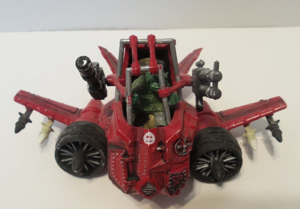Warhammer 40K Orc Ork Boyz Aircraft Jet Plane Painted Red w/ Missles ...