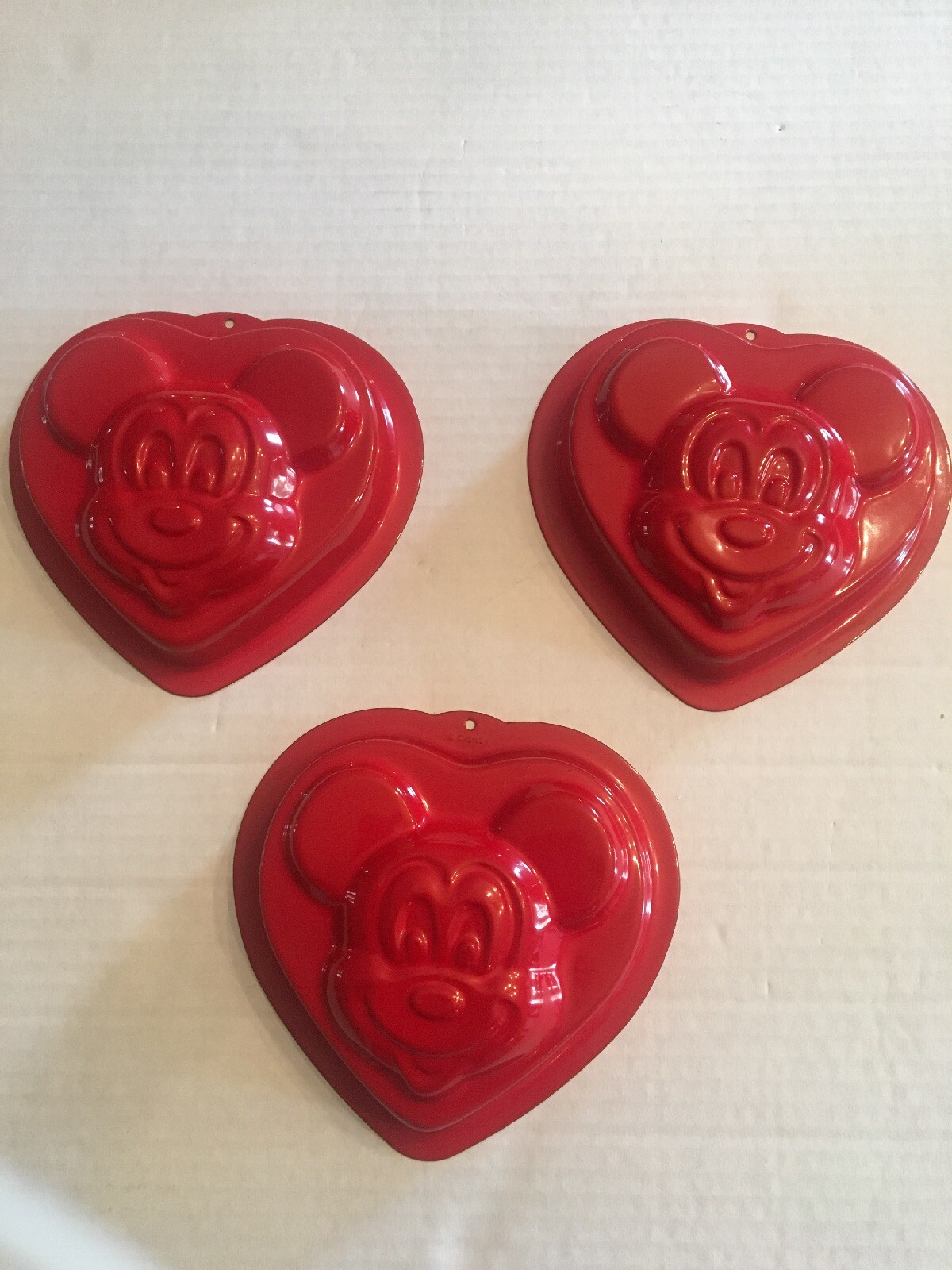 Mickey Mouse Mini Red Heart Shaped Cake Pans non stick set of 3 | eBay