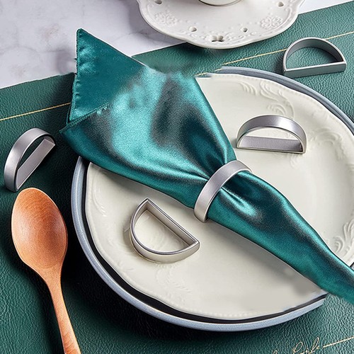 12pcs/set Tissue Ring Polished Holding Restaurant Dining Room Elegant ...