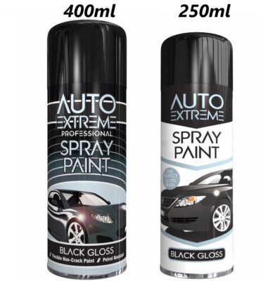 AX BLACK GLOSS Spray Paint Aerosol Can Auto Extreme Car Van Bike 400ml & 250ml | eBay UK
