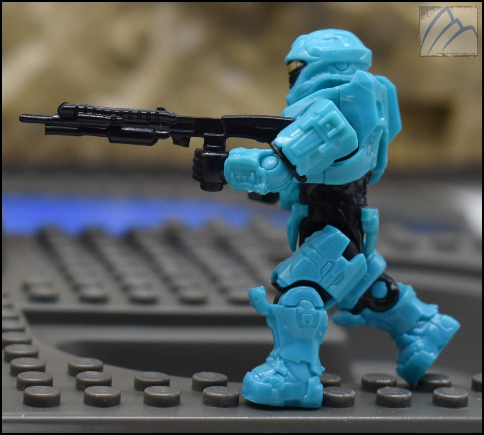 HALO MEGA CONSTRUX BLOKS UNSC CYAN TEAL BLUE SPARTAN RECON MINI FIGURE ...