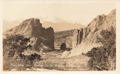 Postcard RPPC Garden of the Gods Pikes Peak Colorado Springs CO AZO ...