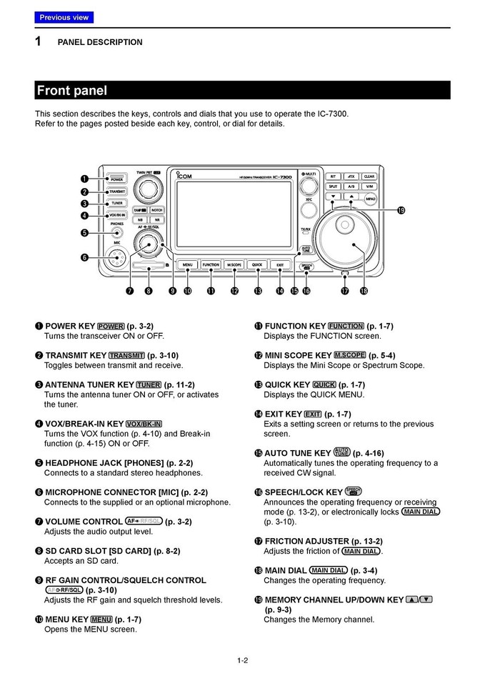 ICOM IC-7300 Transceiver Full Manual 180 Pages - FIXED - TOUGH FRONT ...