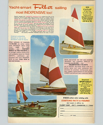 1971 PAPER AD Sailboat Folbot Cayat Sportabout Trimaran Paddle Kayak ...