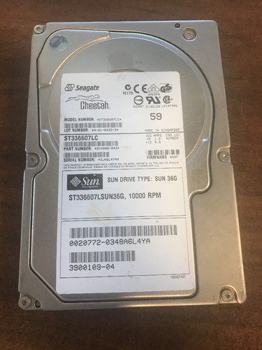 Seagate Cheetah ST336607LC SUN 36GB P/N 9V4006-043 36GB 10K Ultra U320 ...