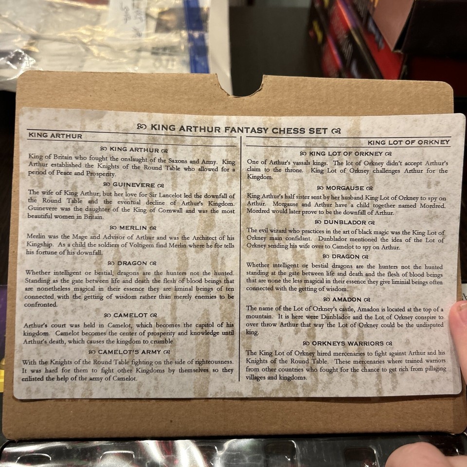 Summit Collection King Arthur Fantasy Chess Set Pieces Vintage 2002 No ...