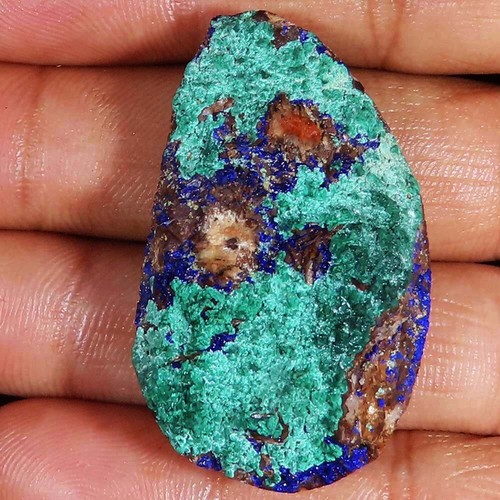 Untreated AZURITE CHRYSOCOLLA DRUZY 134.95 Cts Fancy Shape 26x44x12 mm ...