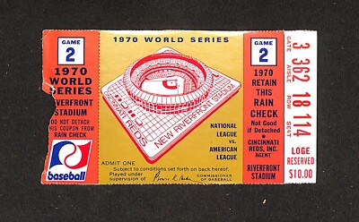 OCTOBER 11, 1970 BALTIMORE ORIOLES @ CINCINNATI REDS WORLD SERIES G2 ...