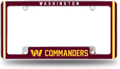 Washington Commanders Metal License Plate Frame Chrome Tag Cover ...