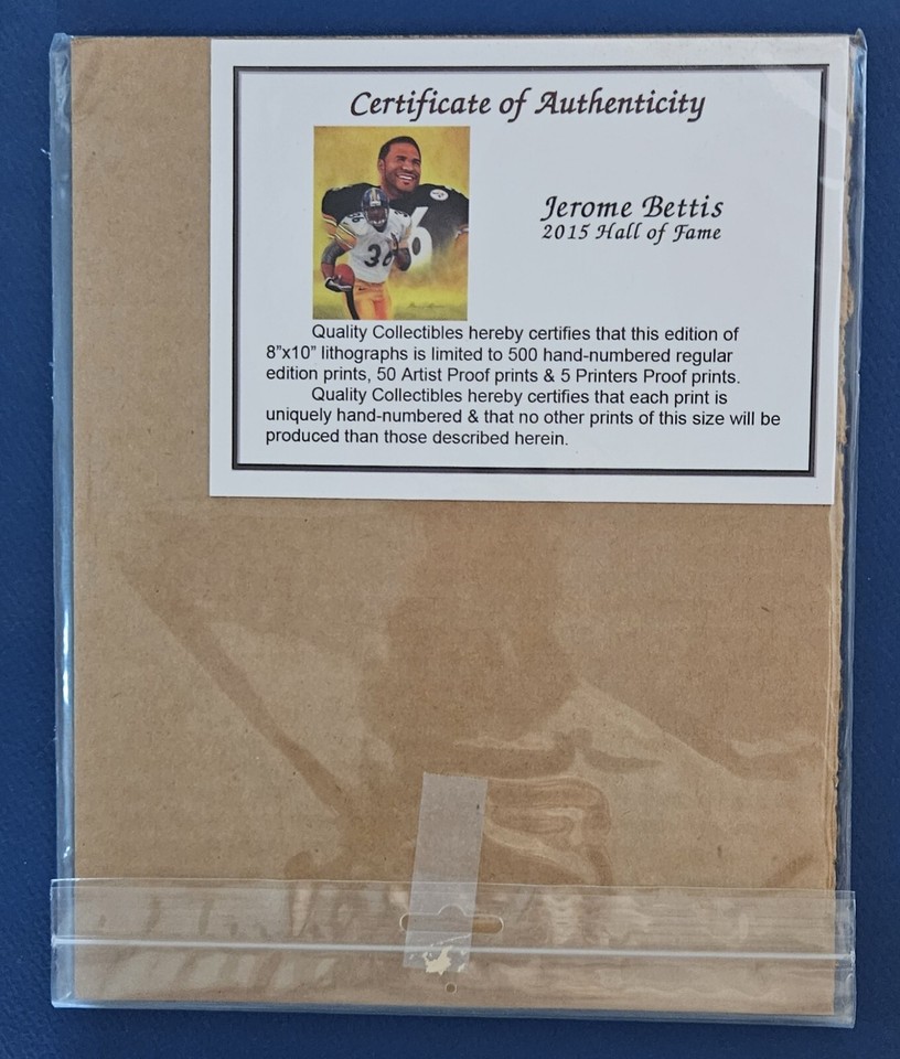 Jerome Bettis - Pittsburgh Steelers - Ben Teeter Lithograph #76/500 W ...