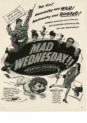 MAD WEDNESDAY Harold Lloyd 1950 Movie Promo Vintage Ad | eBay