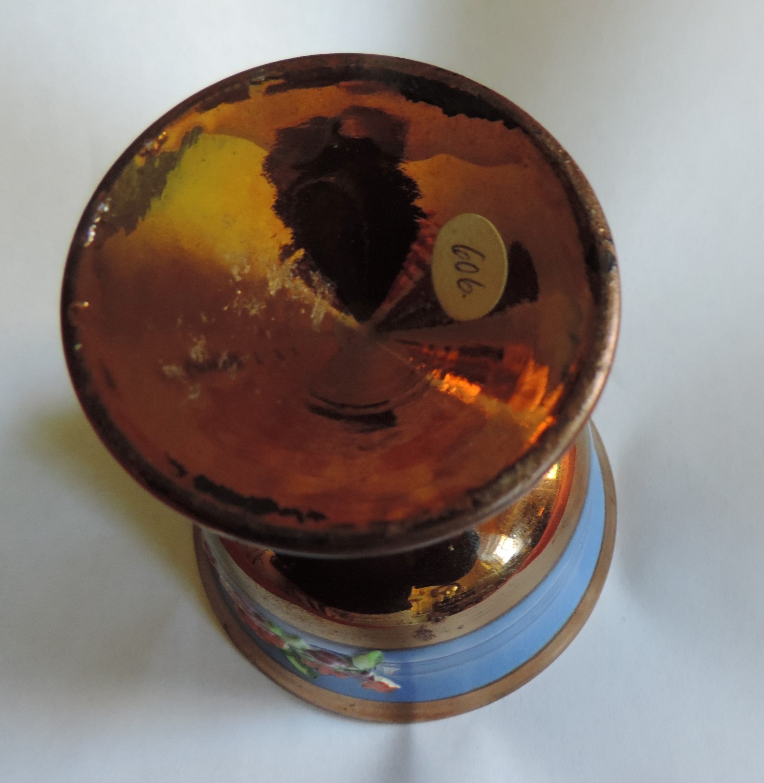 Antique 19th c, English Pottery Copper Luster Goblet Wine Glass ...