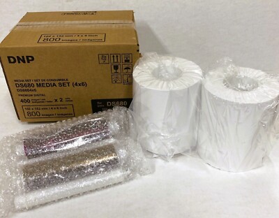 DNP DS680 Media Set 4x6 Premium Digital 400 Images - 2 Rolls Per Box ...