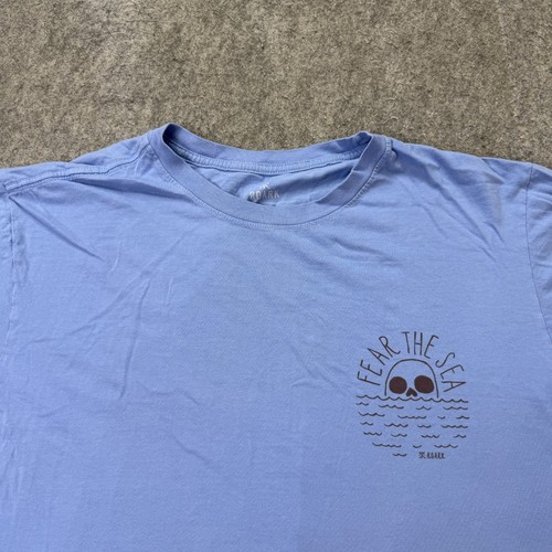 Roark T-Shirt Men L Blue Fear The Sea Crew Neck Short Sleeve Garment Dyed | eBay