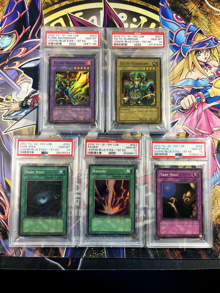 Yugioh ENTIRE PSA 10 Legend Blue-Eyes White Dragon LOB Wavy 1st Edition ...