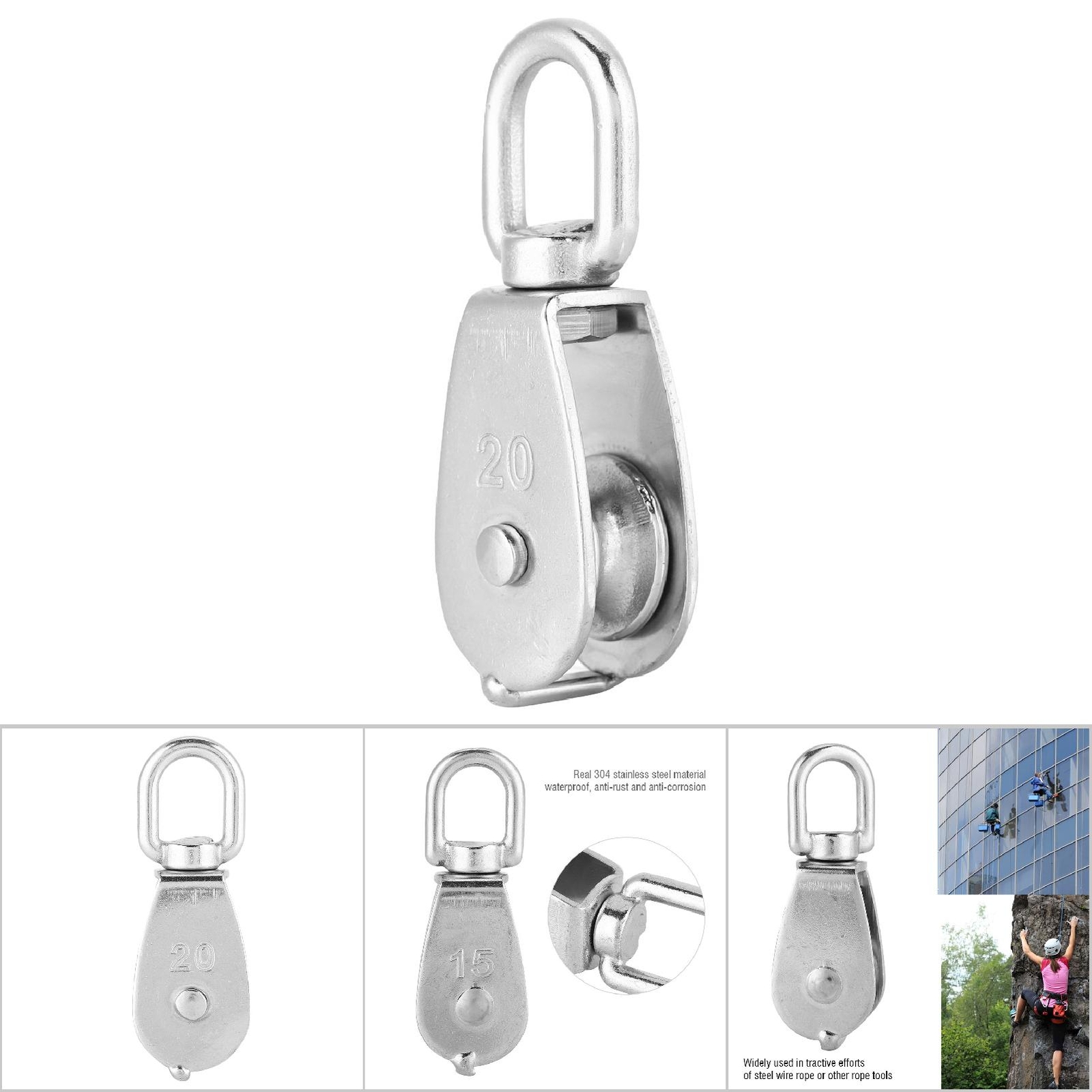 Anti-Rust 304 Stainless Steel Swivel Pulley Swivel Pulley For Rope Wire ...