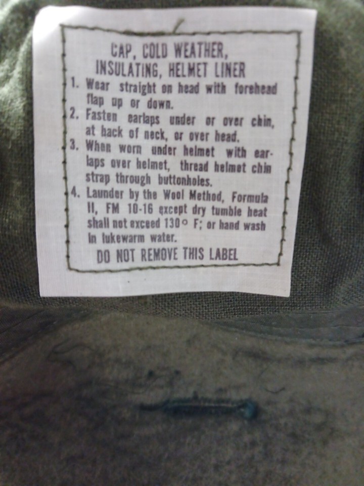 Propper USGI Cold Weather Insulating Helmet Liner Cap OD Green Size 7-1 ...