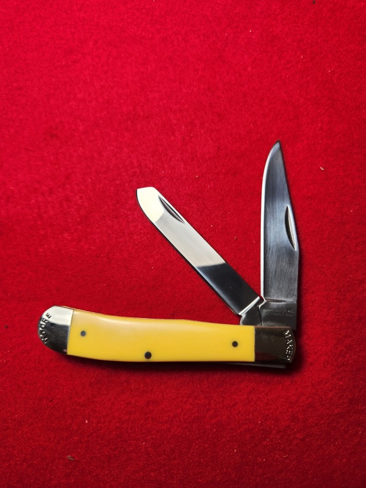 Moore Maker 3202 EB Full Size Trapper Knife Yellow Delrin New in Box | eBay