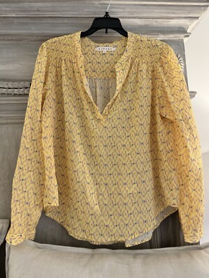 Xirena Yellow Print Blouse Top- Size Small- EUC- Buy It Now | eBay