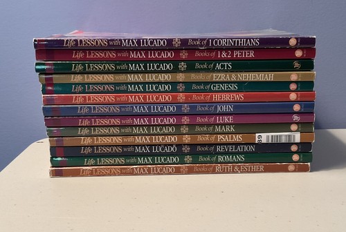 Life Lessons with Max Lucado Book Lot of 13 Mark John Genesis Hebrews ...