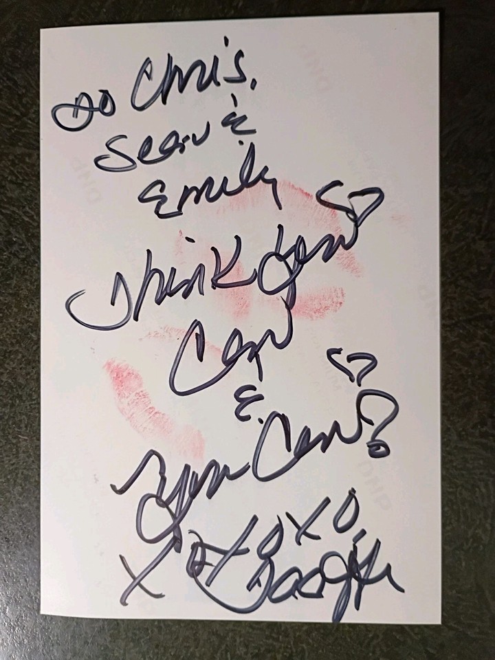 TAAFFE O'CONNELL 2 Hand Signed & 💋 ON BACK OF 4X6 PHOTO S- ACTRESS ...