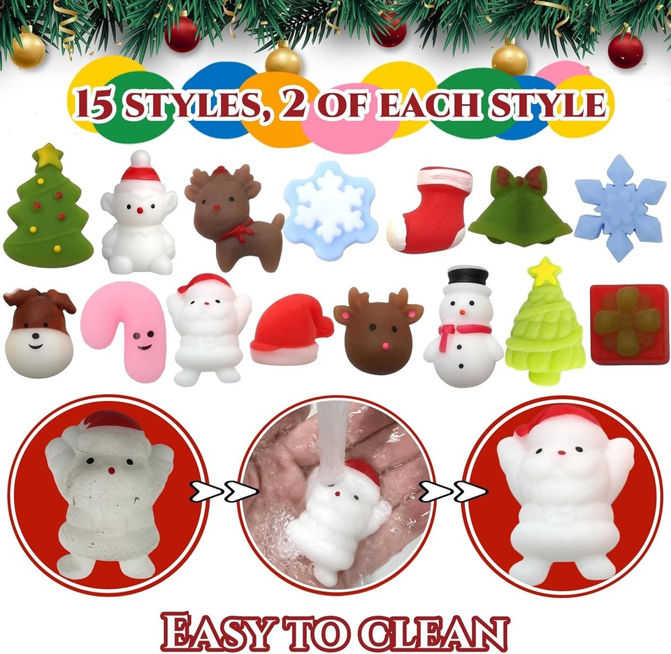 Christmas Squishies Mochi Squishy Toys, 30 PCS Toys for Kids... | eBay