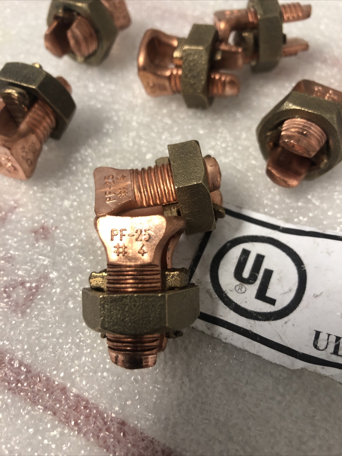 Lot of (8) NSI N-4 Copper Split Bolt Wire Connector R-4-6, T-4-14 STR ...