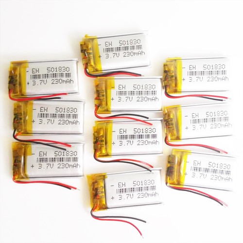 10 x 3.7V 230mAh Lipo Polymer Rechargeable Battery For MP3 GPS Headset ...