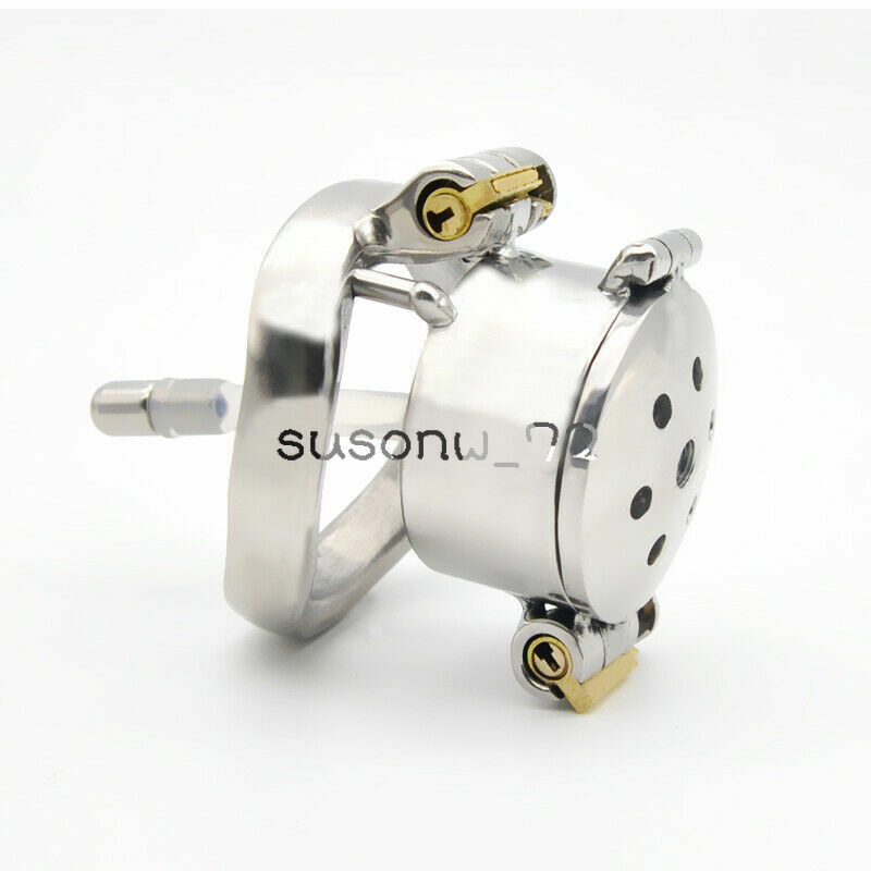 New Male Double Locking Clamshell Chastity Cage Device Openable ...