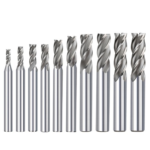 XCAN 10pcs End Mill 4 Flute 2-12mm HSS CNC Milling Cutter Slot Router ...
