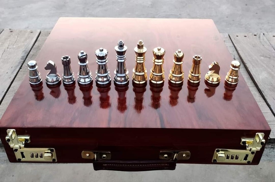 Custom Handmade Brass & Stainless steel Chess Set, Luxury Chess Gift ...