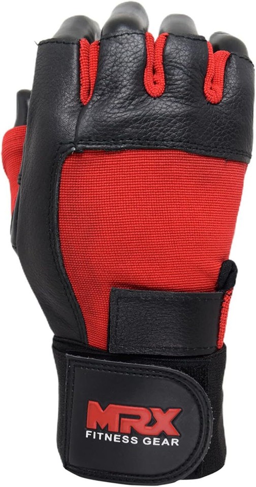 MRX Men Weight Lifting Gym Gloves With Wrist Wrap Workout Grip Fitness ...