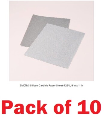 3M Sand Paper 426U 9" x 11" 180 grit General Purpose Sanding Sheets 10 ...