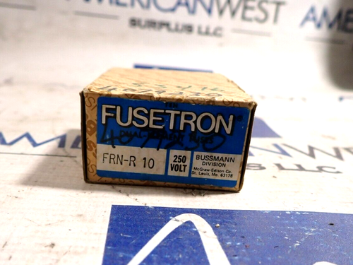 New Bussmann Fusetron FRN-R-10 FRNR10 10Amp 250Volt Dual Element RK5 ...