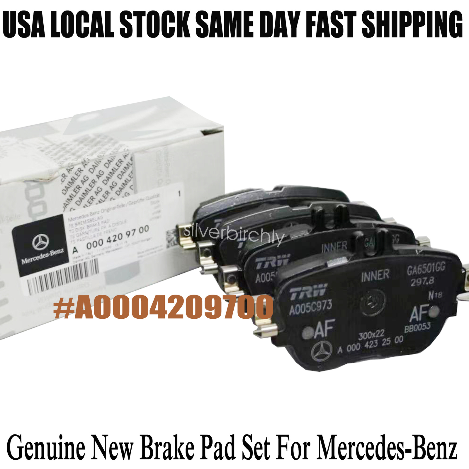 Genuine Rear Brake Pad Set For Mercedes-Benz A0004209700 | eBay