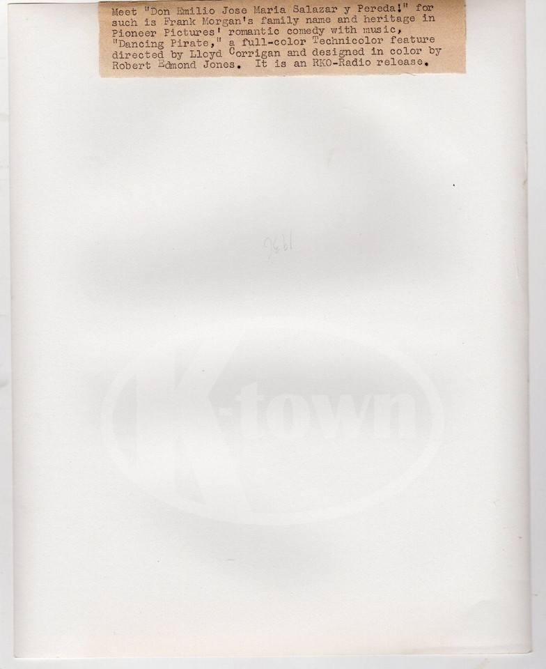 Frank Morgan Wizard of OZ Actor in Don Julio Vintage Movie Still Photo ...