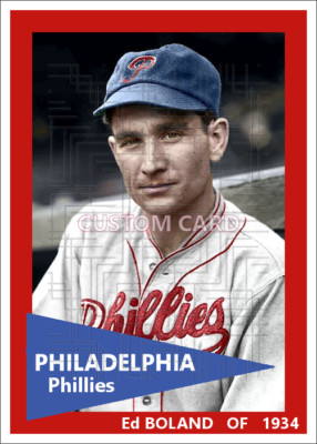 Ed Boland - 1934 Philadelphia Phillies - 2.5x3.5 custom card (blank ...