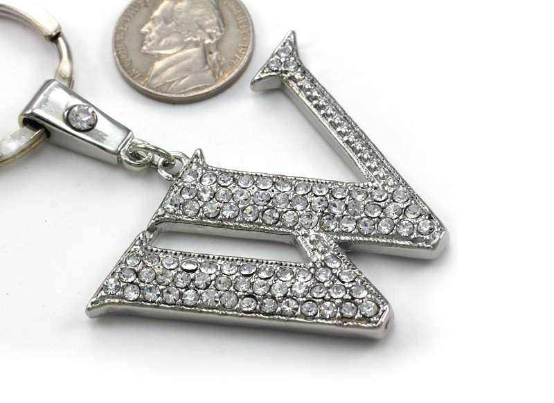 Clear Name Alphabet Initial Letter A-Z Car Keychain Key Ring Wedding ...