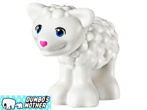 LEGO Lamb Baby Sheep Animal Friends Farm Blue Eyes Dark Pink Nose NEW ...