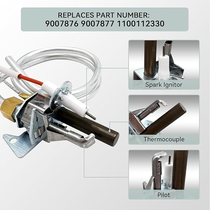 Water Heater Pilot Assembly - Natural Gas Thermopile - Compatible with ...