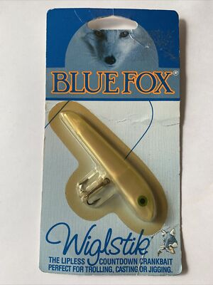 Vintage Blue Fox 3” Wiglstik Lipless Countdown Gold Crankbait Fishing ...