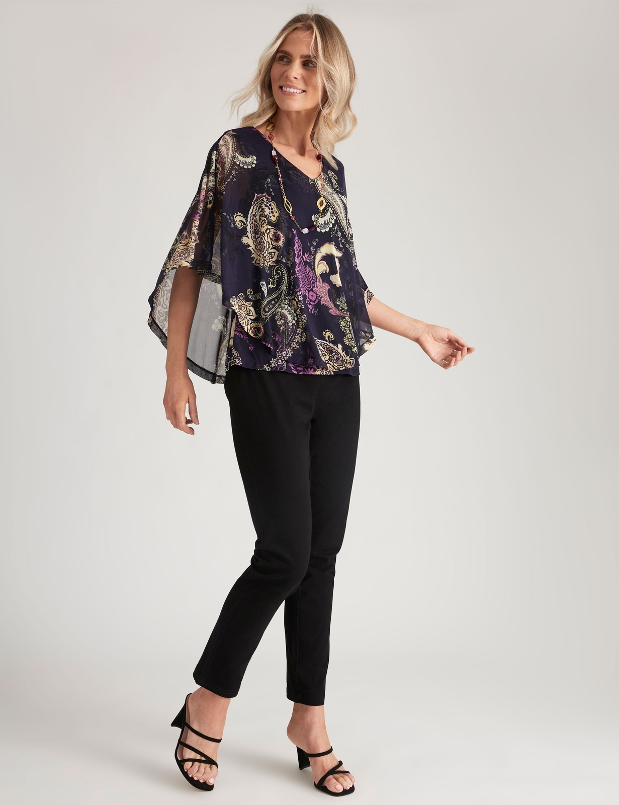 MILLERS - Womens Tops - Extended Sleeve Overlay Mesh Top | eBay